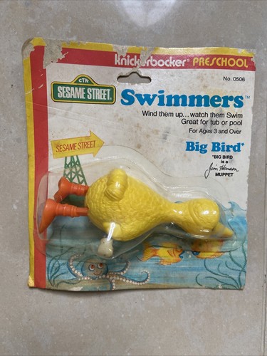 VINTAGE Knickerbocker Sesame Street Swimmers BIG BIRD Wind Up POOL Tub ...
