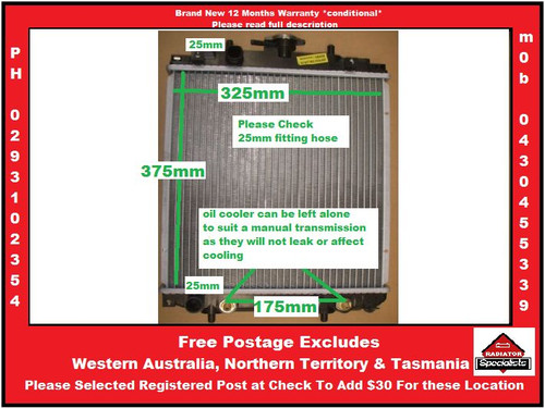 Radiator For Daihatsu Sirion M100 98 Auto Man L601 MOVE 97-99 25mm D ...