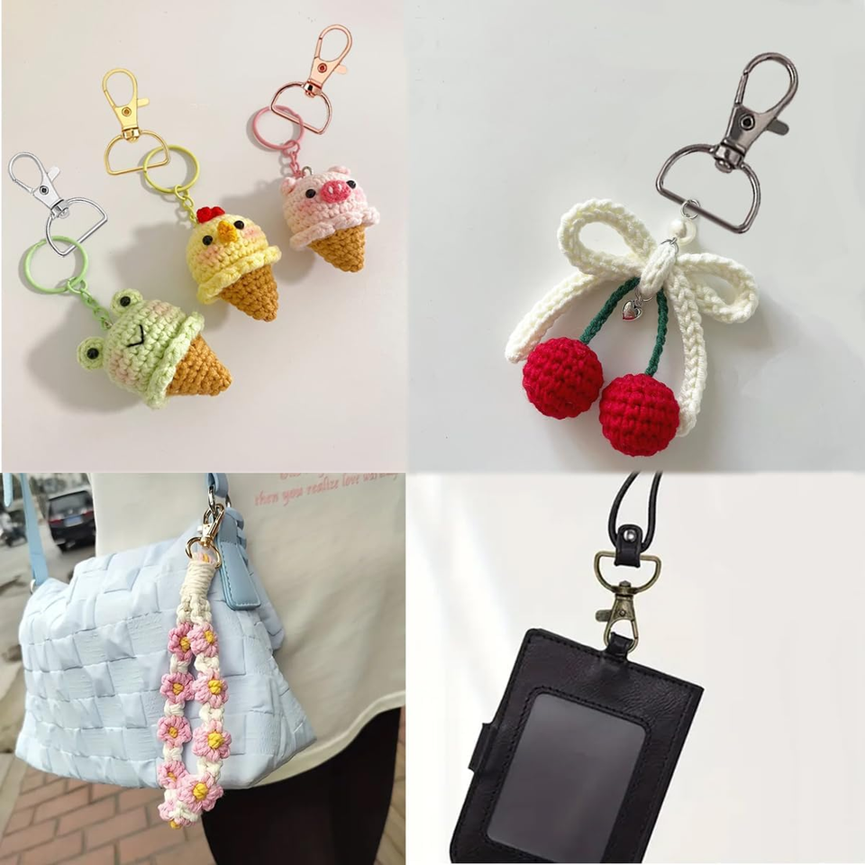 50Pcs Swivel Clasp Hooks D Ring Key Chain Clips, Metal Lobster Claw ...