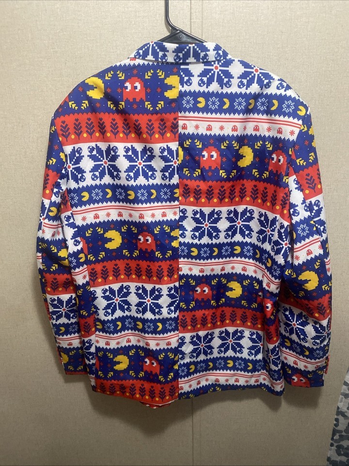 SUITMEISTER PAC-MAN Men’s Suit Jacket Size XL Christmas Blazer Slim Fit ...
