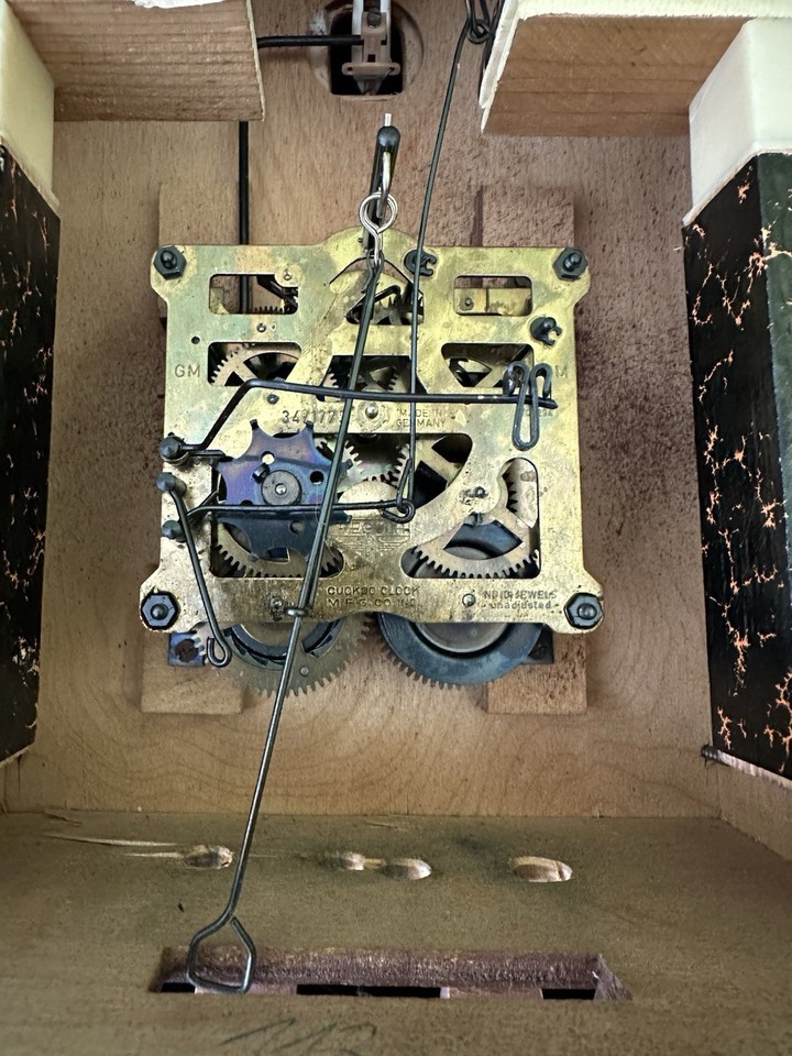 Vintage Cuckoo Clock Hunter West Germany Carved Wood Wall Clock Parts ...