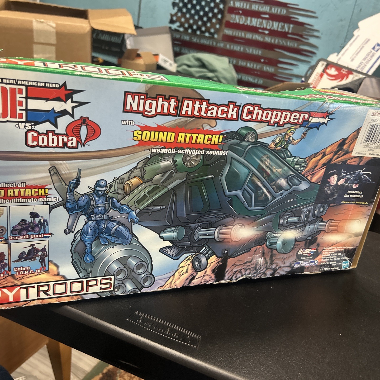 2002 Gi Joe VS Cobra MISB 3.75" Night Attack Chopper Vehicle Hasbro for ...