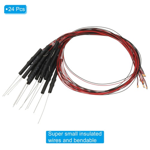 0603 Pre-Wired Micro LED, 24 Pcs 9-12V Emitting Diodes for Model, 9.8 ...
