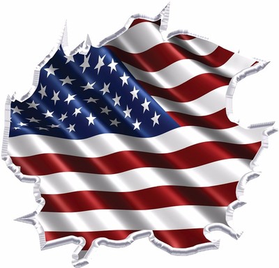 American flag rip tear vinyl graphic decal motorcycle go kart race car ...