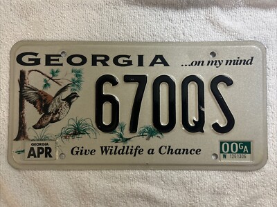 Vintage Give Wildlife A Chance Georgia License Plate | eBay