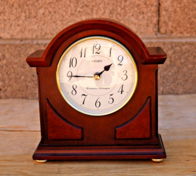 Vintage Seiko Desk Table Mantle Clock Wooden Quartz Japan | eBay