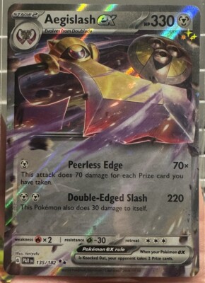 Aegislash EX 135/182 DOUBLE RARE HOLO - Paradox Rift - Pokemon TCG card ...