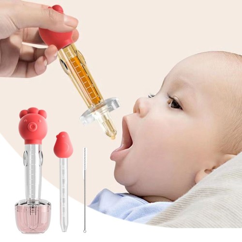 4pcs Cartoon Baby Medicine Feeder Silicone Needle Squeeze Feeder Infant ...