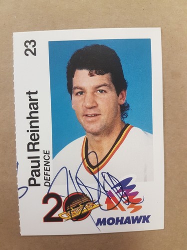 Paul Reinhart 23 Canucks Autograph Card Signed Hockey Mohawk | eBay