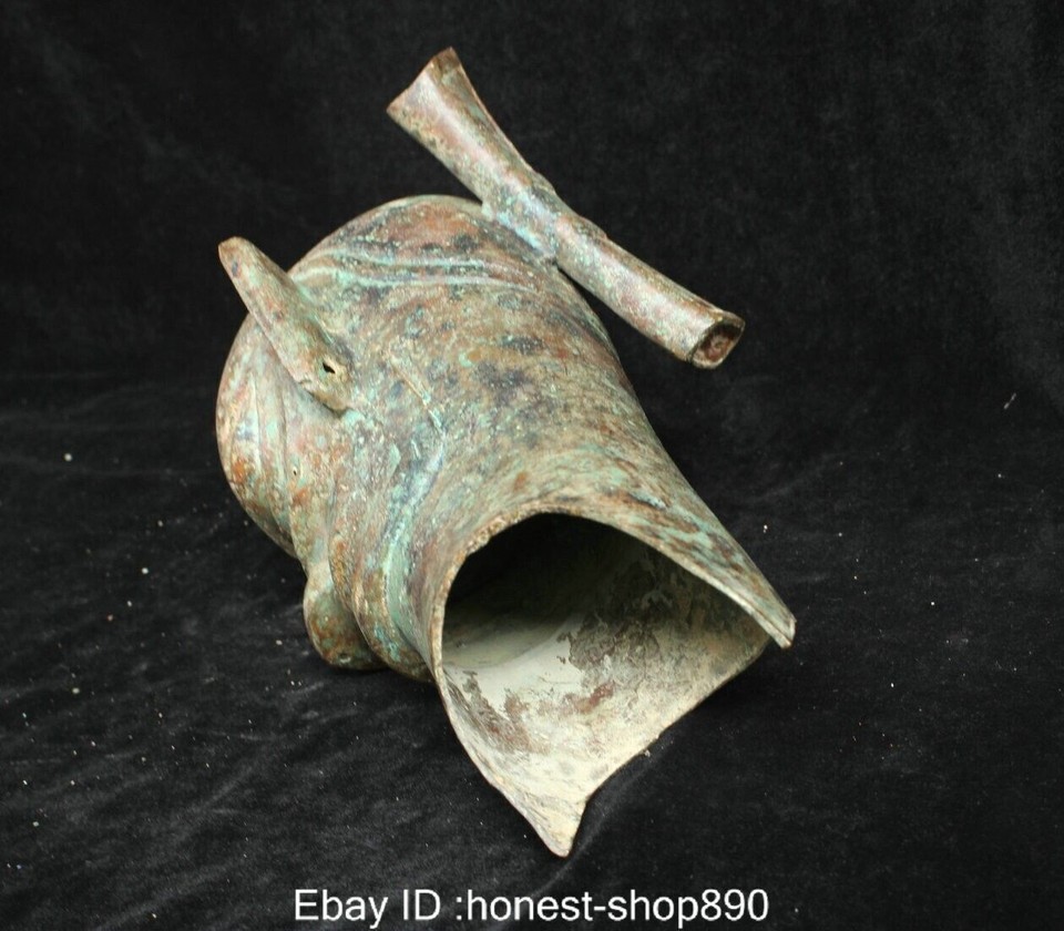 12.8" Old China Chinese Antique Xi Han Bronze Ware Dynasty San Xing Dui ...