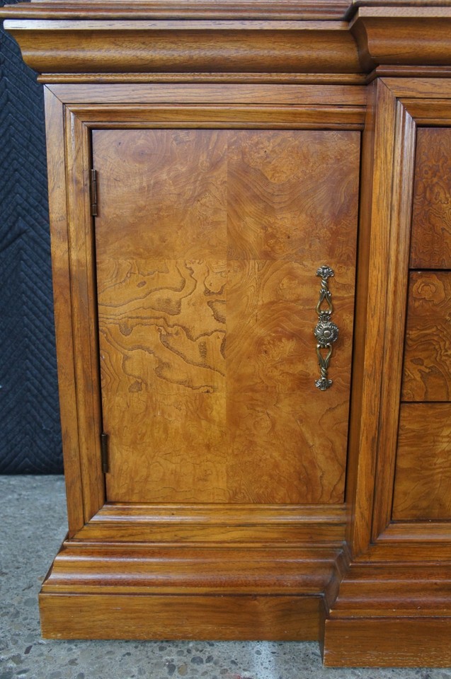 Thomasville Louis Philippe Style Oak & Ash Burl China Display Curio ...