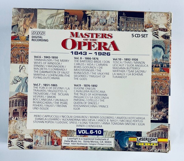 Masters Of The Opera. 1843 - 1926 Delta Music Inc, Vol. 6-10. (5 CD Set ...