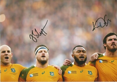 rugby autograph JAMES SLIPPER KANE DOUGLAS photo 15X21 signe AUSTRALIA ...