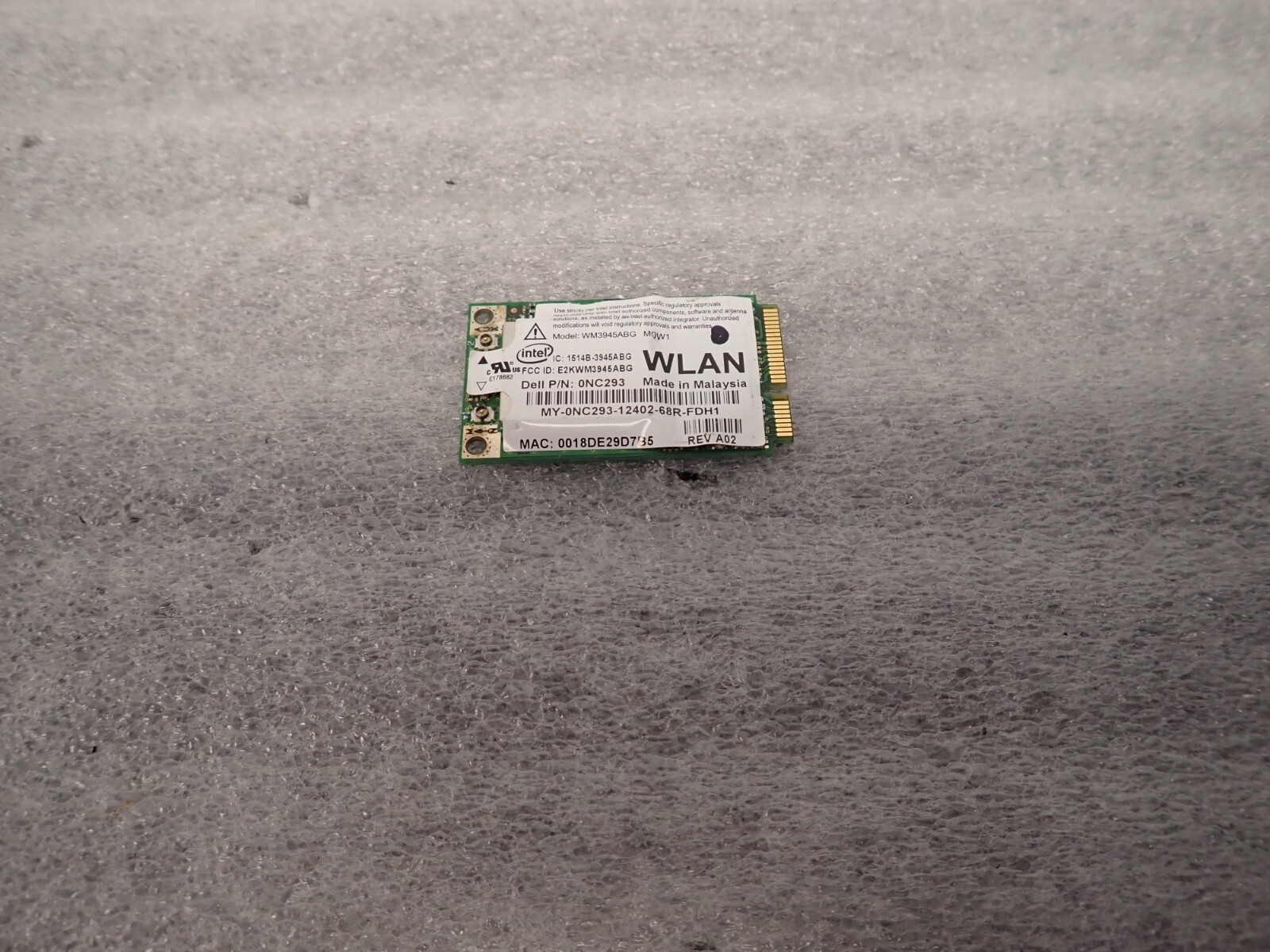 Dell WiFi Wireless Card D830 D820, D620, D630, M6300, 0NC293 WM3945ABG ...