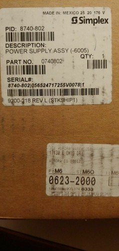 BRAND NEW SIMPLEX 8740-802 GOLDWING POWER SUPPLY 565-247 & 636-341, 740 ...