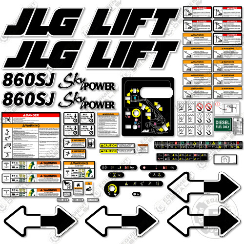 Fits JLG 860SJ Decal Kit Boom Lift Sky Power Sticker Set - 7 Year 3M ...