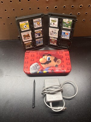 Nintendo 3DS Metallic Red Gaming System W/ Charger, Stylus, And Case Of ...