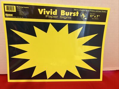 12 Blank Star Burst Paper Signs 1998 11 X 7 Ink Jet Laser Printing ...