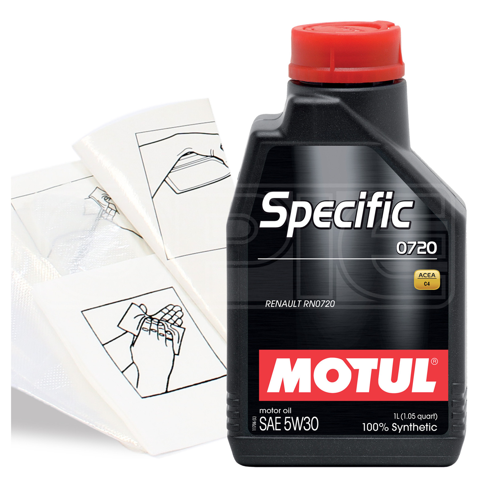 Engine Oil Top Up Motul Specific 0720 5w-30 1 LITRE 1L + Gloves Wipes ...