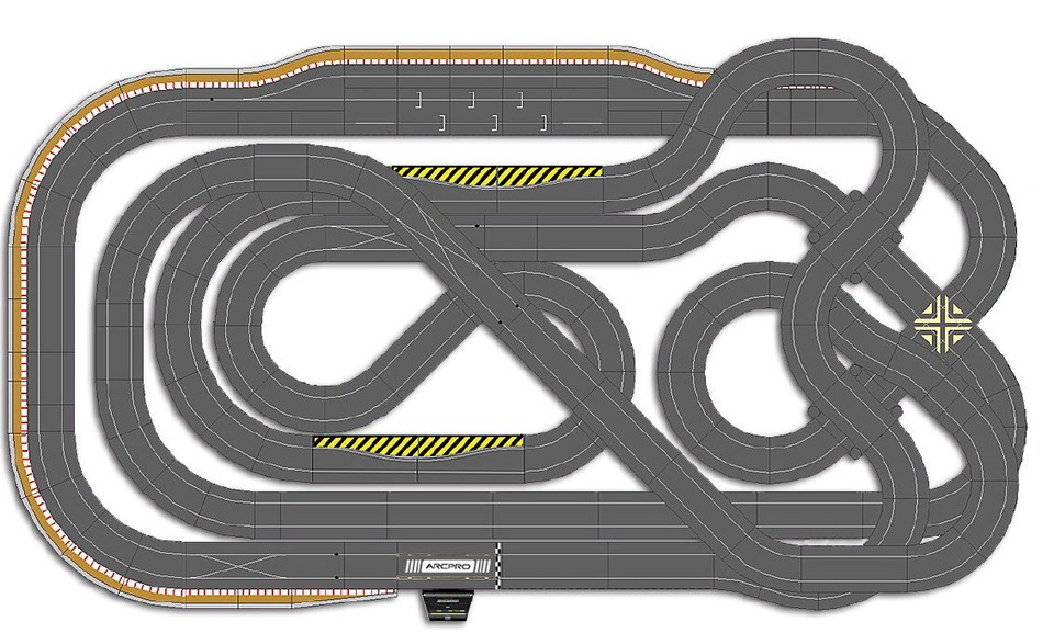 SCALEXTRIC Digital Bundle SL100 JadlamRacing Layout ARC PRO with 4 Cars ...