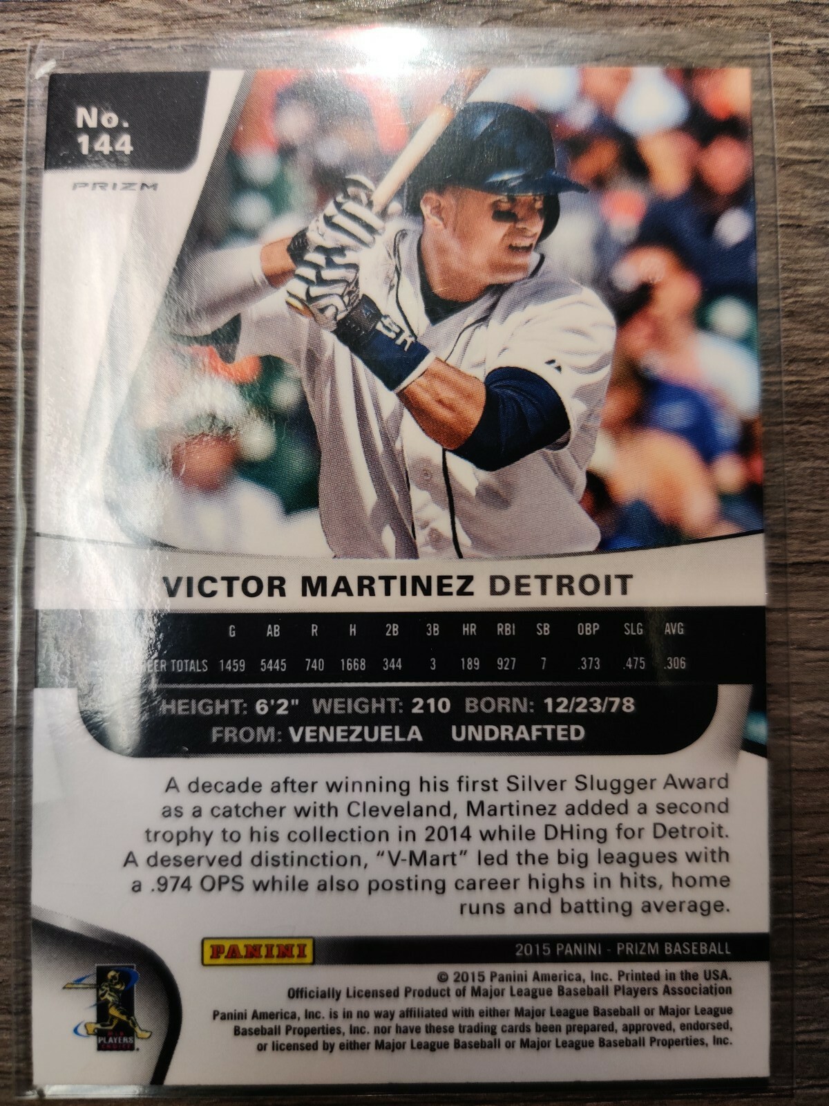 VICTOR MARTINEZ 2015 Prizm Red White & Blue Prizm #144 MLB baseball ...