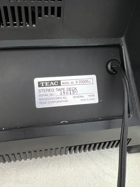 TEAC X-2000R Reel to Reel Tape Recorder Black (For Parts or Not Working ...
