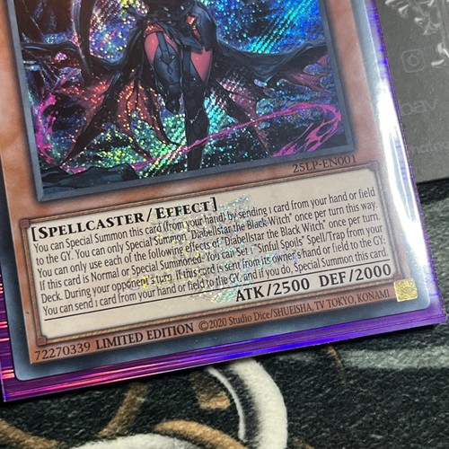 YuGiOh Diabellstar the Black Witch 25LP EMBLAZONED Secret Rare WC 2025 ...