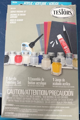 Testors Acrylic Finishing Paint Glue & Tools Sandpaper Kit | eBay