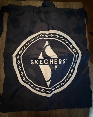Skechers Brand Backpack - Nylon Drawstring Gym Shoe Bag Carry Tote Navy ...
