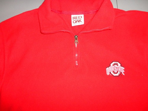 Vtg Red Oak Ohio State Buckeyes NCAA Embroidered Fleece Pullover Jacket ...