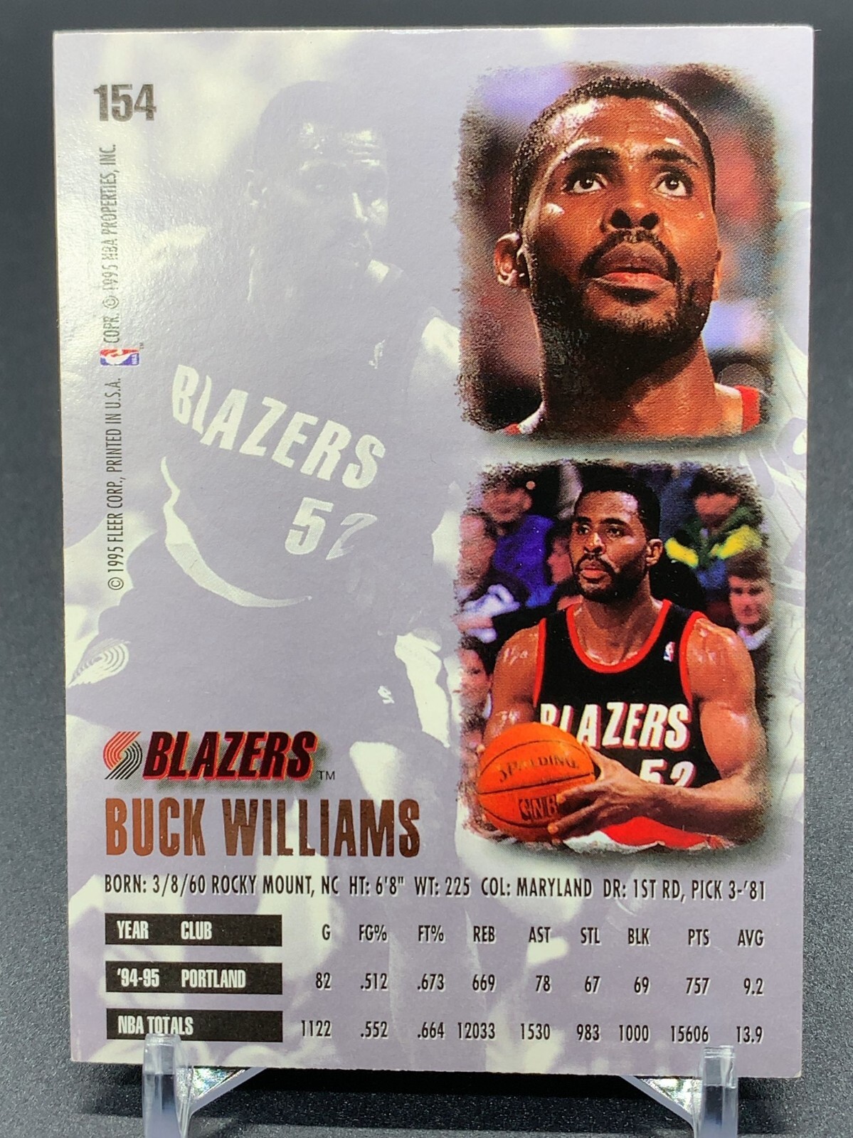 Buck Williams Portland Trail Blazers 154 Fleer Ultra Card TCG 1995 | eBay