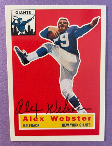 SIGNED ALEX WEBSTER 1956 TOPPS ARCHIVES AUTOGRAPHED FOOTBALL CARD ...