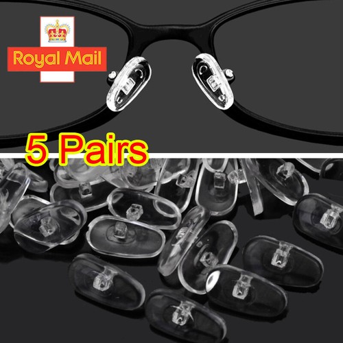 5Pairs of SILICONE NOSE PADS for Glasses spectacle spectacles Push In ...