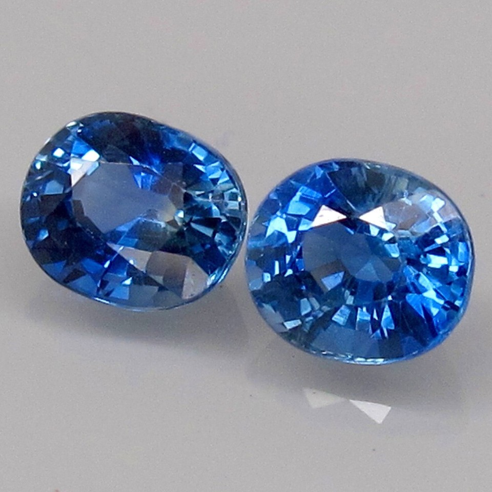 FLAWLESS PAIR! 1.93CT.TOP AAA NEON CORNFLOWER BLUE SAPPHIRE CEYLON ...