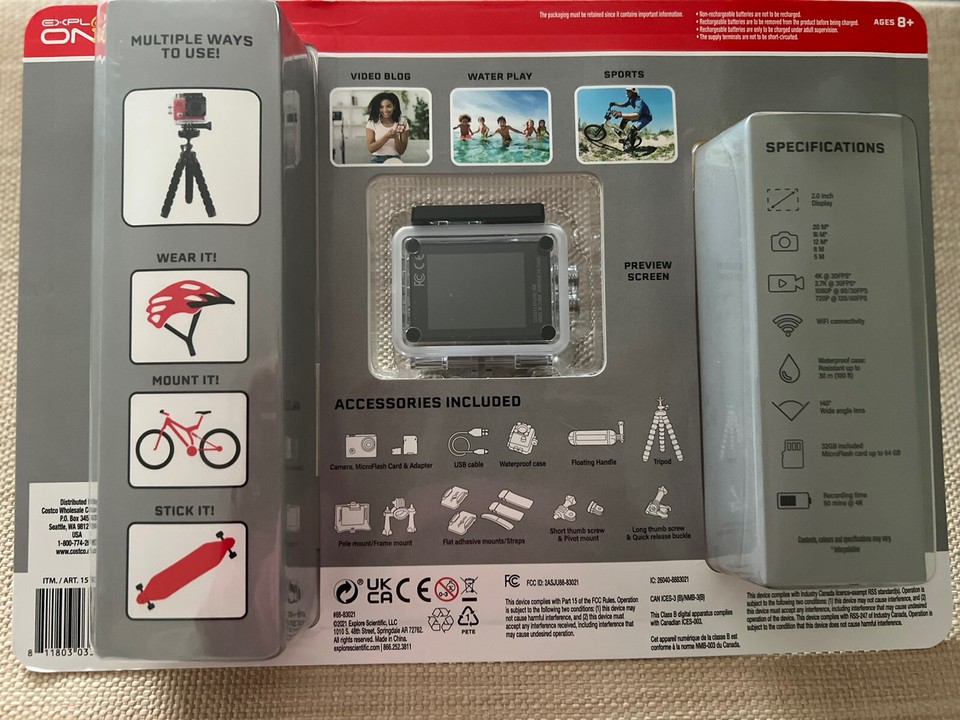 Explore One 4K Action Camera with WiFi Bundle- Brand New | eBay