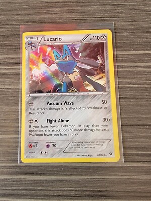 Lucario 63/124 NM Near Mint XY Fates Collide Holofoil Rare Holo Pokemon ...