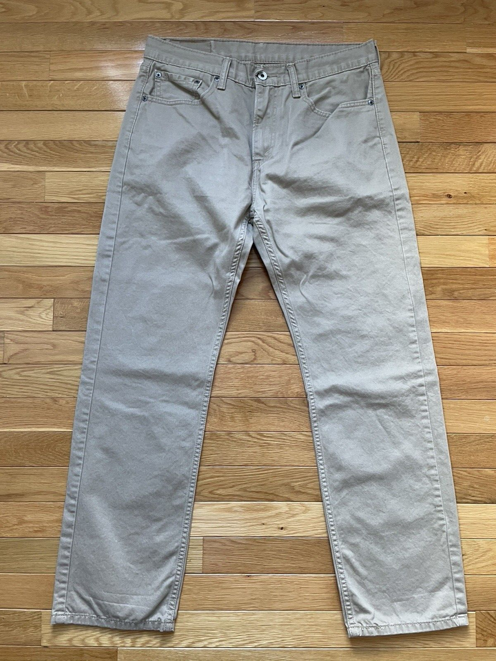 Levis Strauss 505 Jeans Mens 33X30 Light Brown Regular Fit Straight Leg ...