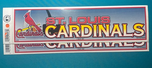 St. Louis CARDINALS Bumper Sticker MLB by Tag Express 1997 OFFICIALLY ...