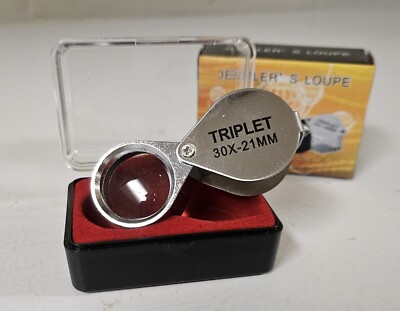 Jewelers Eye Loupe, 30x-21mm New In Box Pocket Magnifying Glass with ...