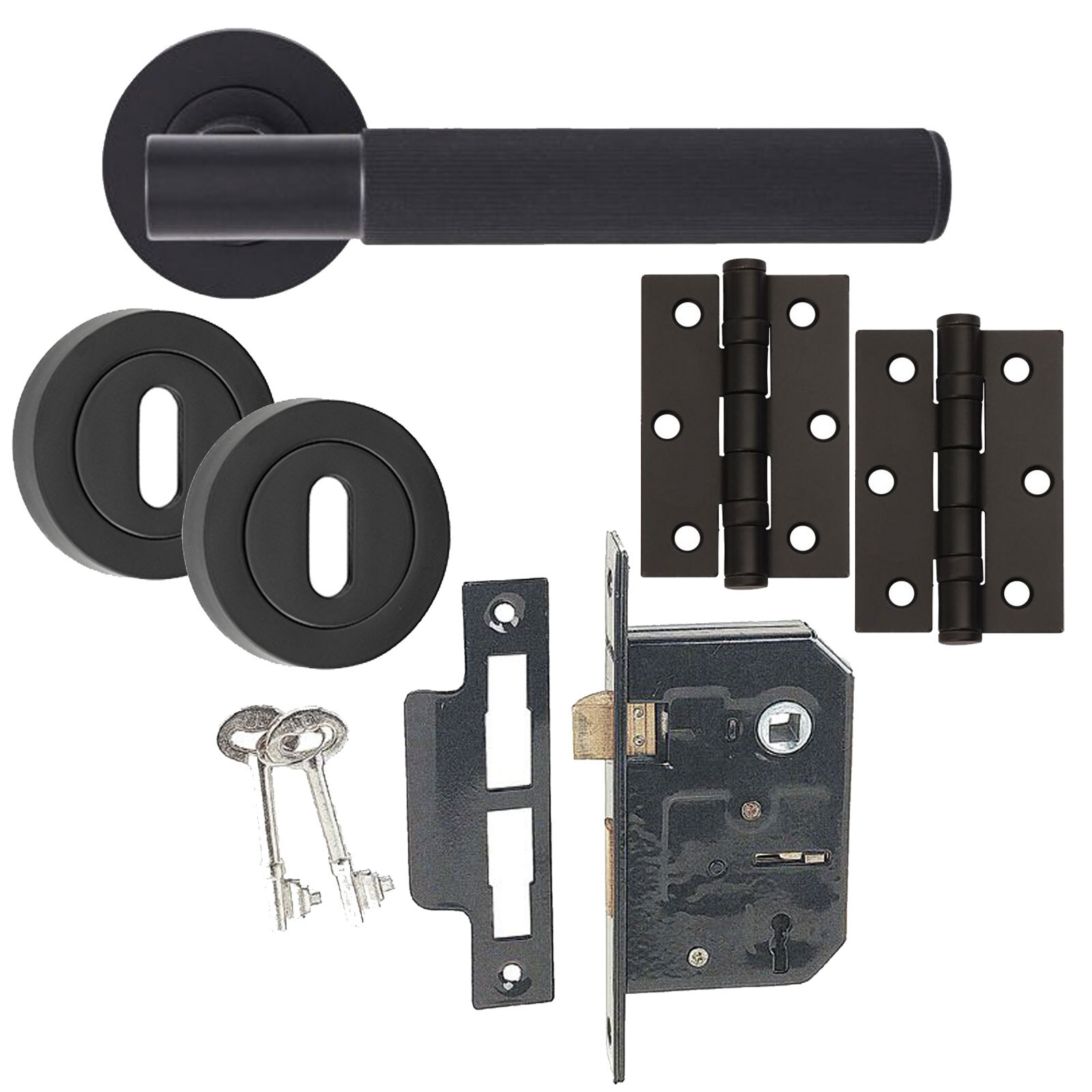 Astor Reeded Designer Door Handle Packs Latch Lock Bathroom Handle Sets ...