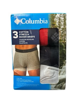 Columbia Homme Coton Extensible Boxer Slip 3-Pack XL ~ Rouge/Noir/Gris ...