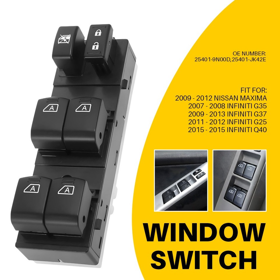 Power Window Control Switch Button 1X For 2007-2015 Infiniti G35 Q40 ...