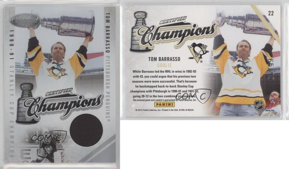 2010-11 Certified Certified Champions Materials 65/99 Tom Barrasso #22 ...