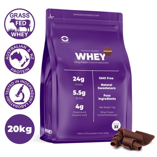 20KG - WHEY PROTEIN ISOLATE / CONCENTRATE - CHOCOLATE - WPI WPC POWDER ...