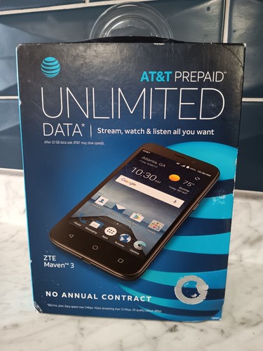 AT&T Prepaid ZTE Maven 3 4G LTE Smartphone Cell Phone NEW Sealed ...