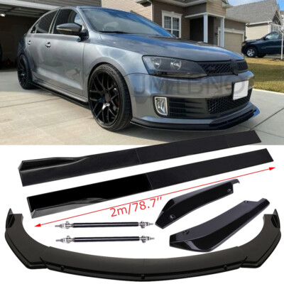 For VW Jetta MK6 MK7 Front Bumper Lip Spoiler Splitter + Side Skirts ...