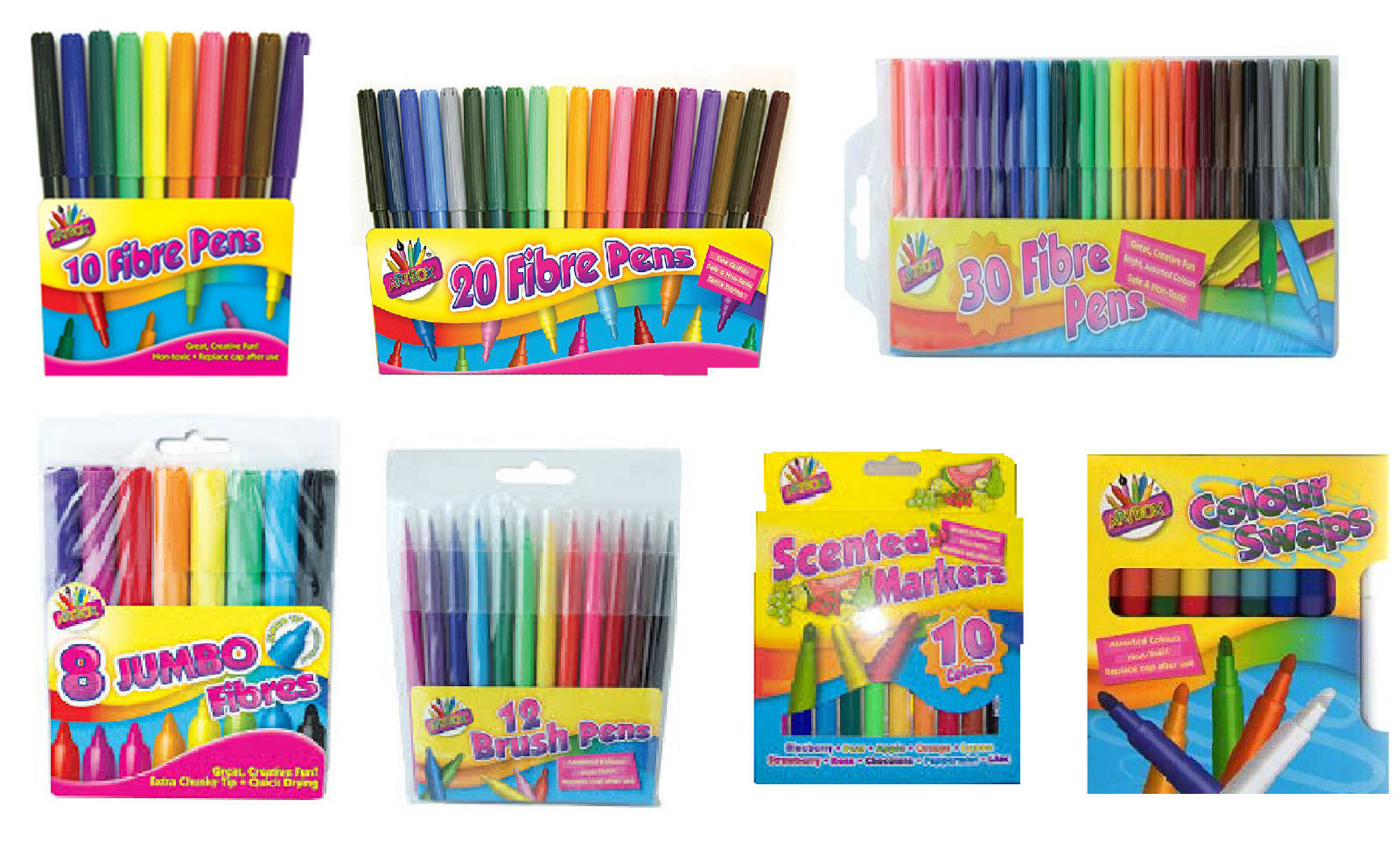 Drawing Markers Colouring Art Crafts School Creative Painting Kids Felt ...