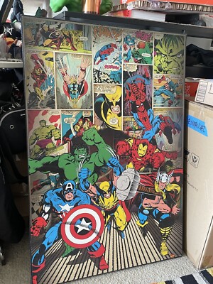 Fine Art Giclee On Canvas Marvel THE AVENGERS COMIC BOOK Pre-Owned (o ...