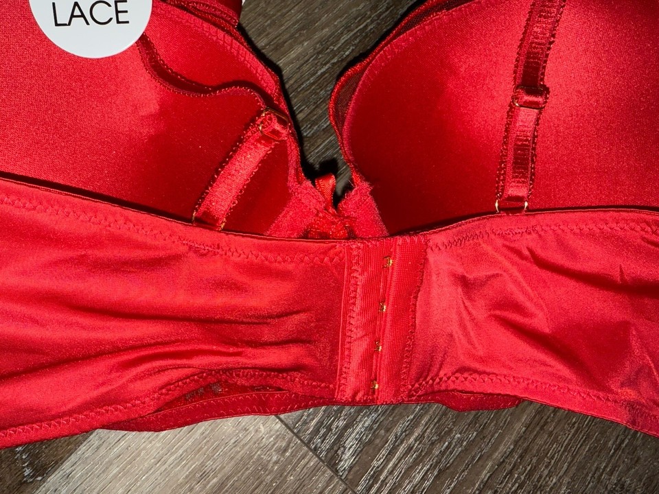 Daisy Fuentes ~ Womens Long Line Bra Push Up Red Underwire (A) ~ 34C | eBay