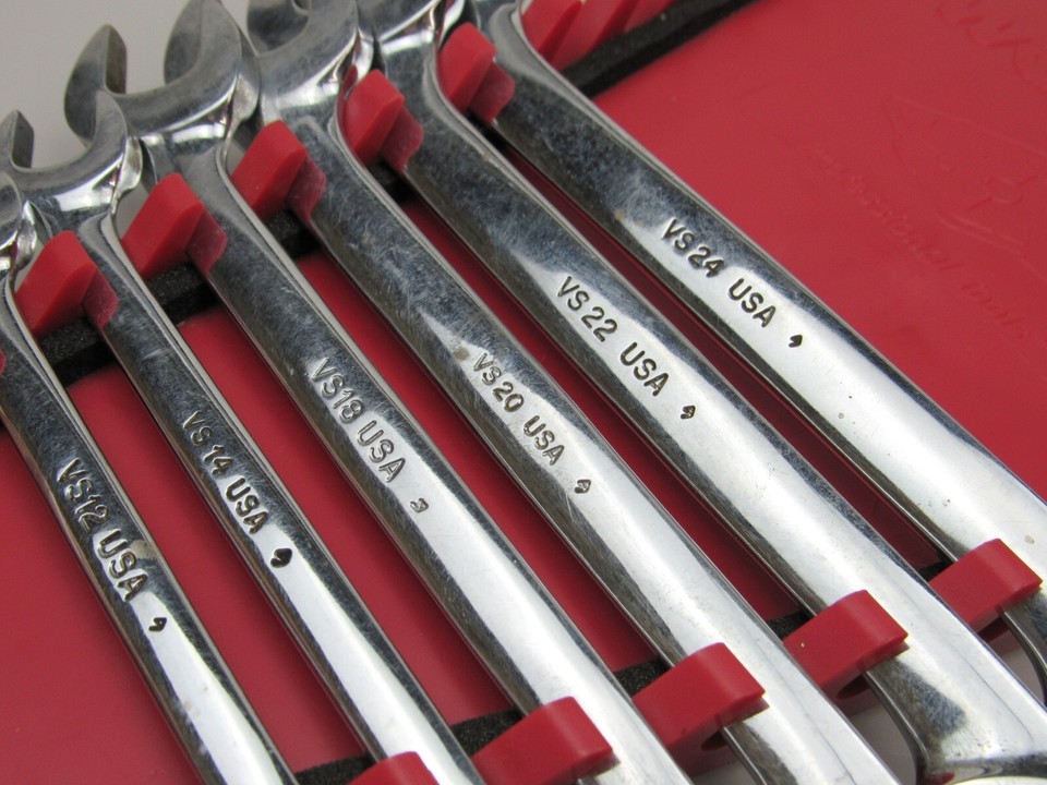 6 Snap On 4-Way Angle Wrench Set 3/8" to 3/4" Set Lot (No 1/2") Open ...